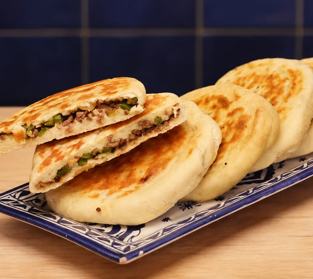 Easy Stovetop Stuffed Bread with Ground Beef - Chef Dumas